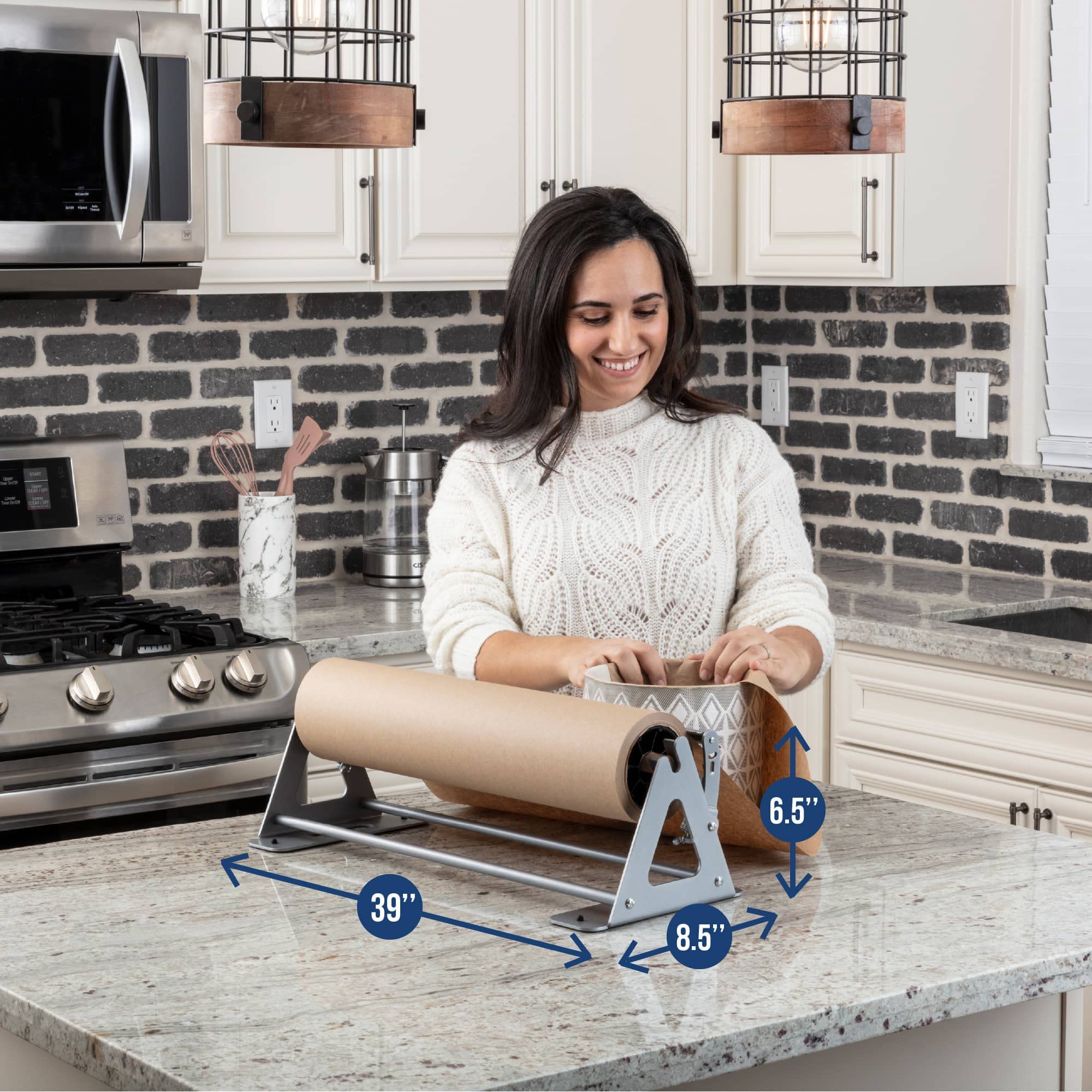 Paper Roll Dispenser and Cutter - Heavy Duty Kraft, Freezer, and ...