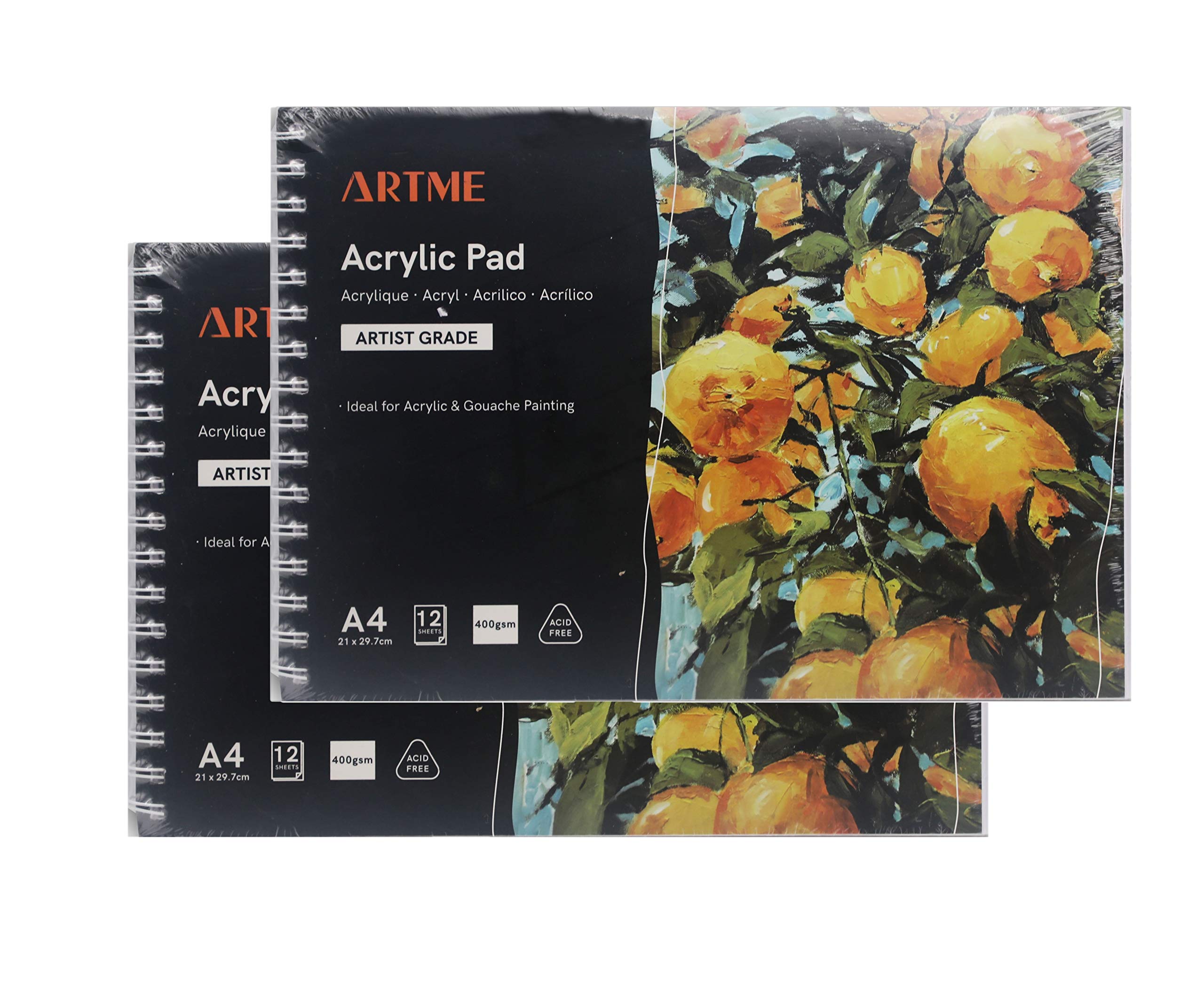 Buy ARTME Acrylic Pad A4 (2 Pack) - 12 Sheets/ 400gsm Extra Heavyweight ...