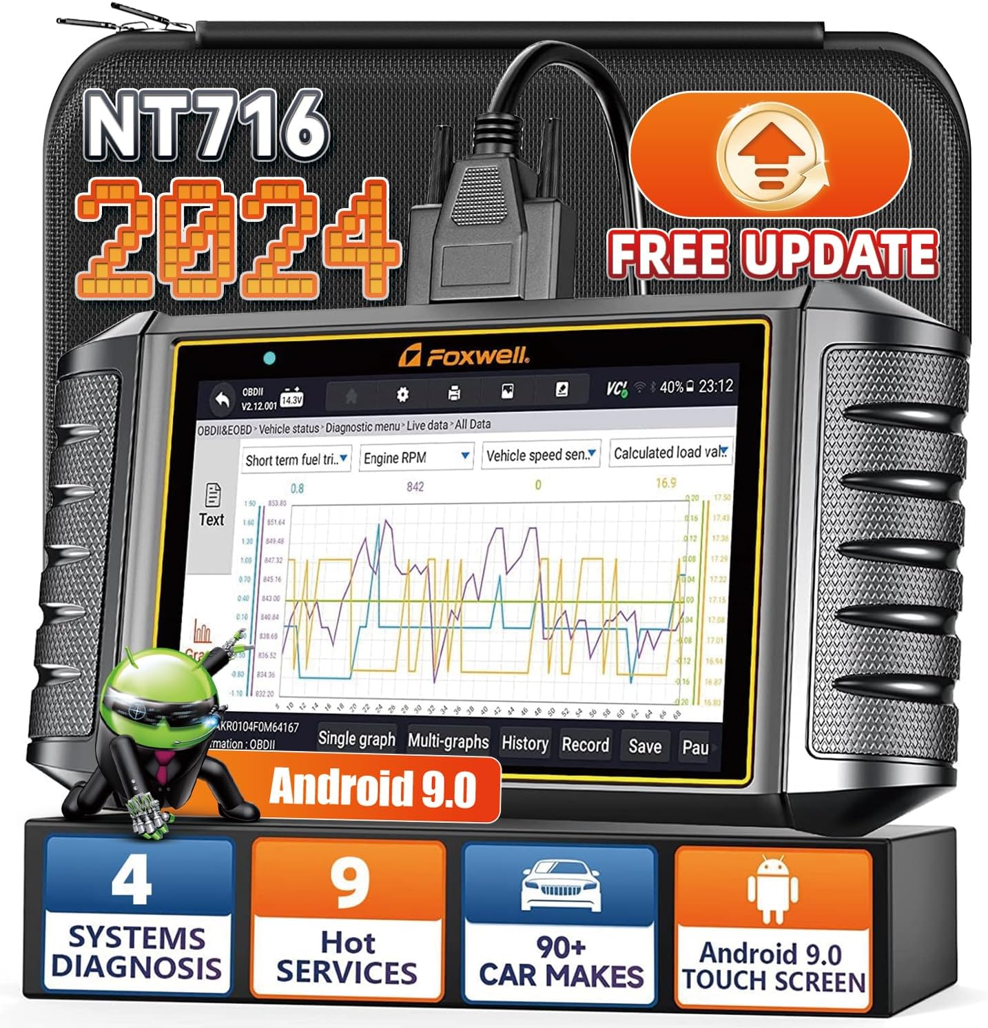 Amazon.com: FOXWELL NT716 OBD2 Scanner Tablet, Bidirectional Control ...