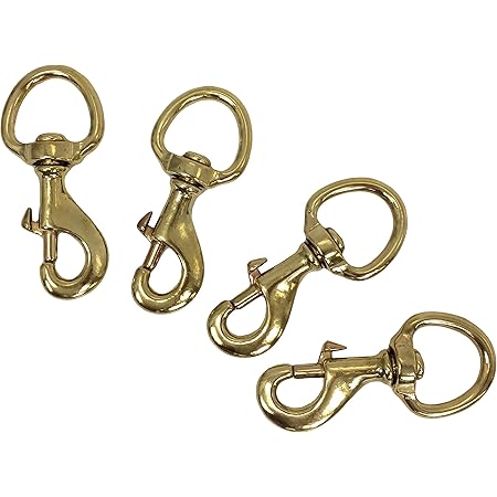 Amazon.com : Quantity Two (2) - 4" Double Ended Brass Flagpole Snap ...
