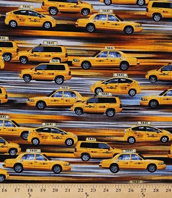Amazon.com: Cotton NY State of Mind Taxis Taxi Cabs Cab Cars Vehicle ...