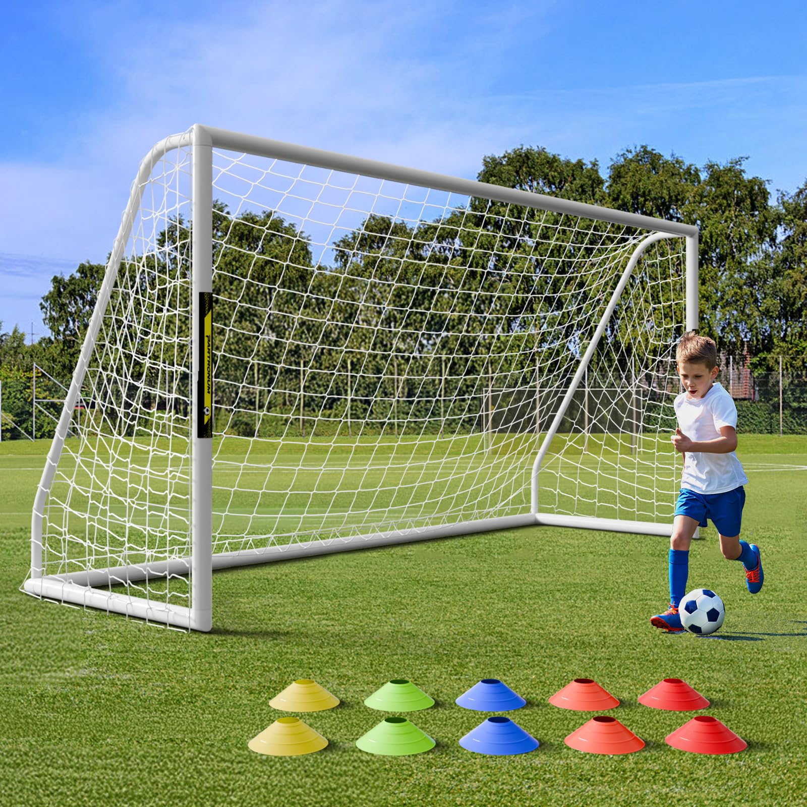 Soccer Goal Backyard 12x6FT/10×6.5FT/8x6FT/8x5FT/6x4FT Soccer Net with ...