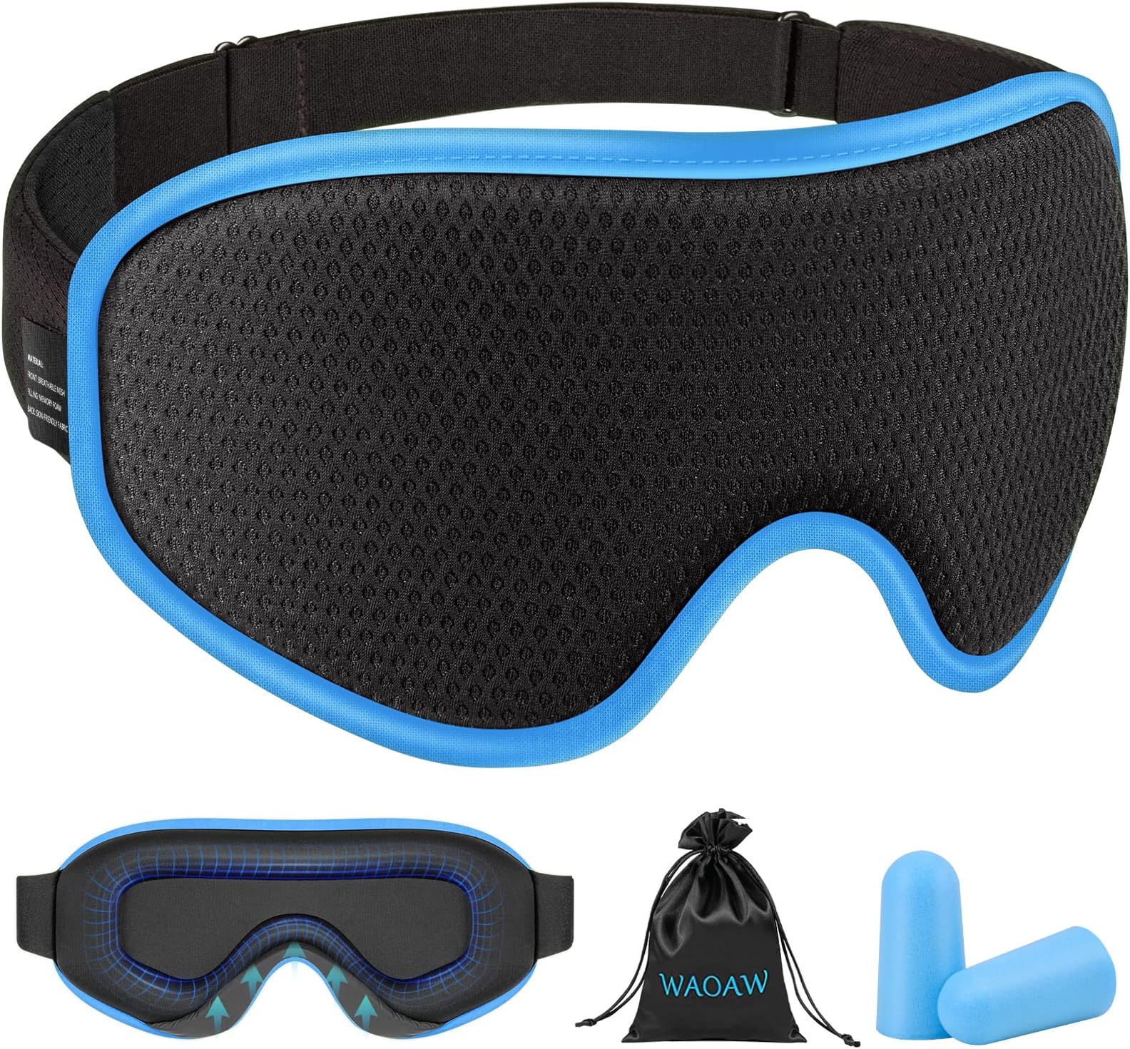 Amazon.com: WAOAW Sleep Mask, Eye Mask for Sleep, Silk Eye Sleeping ...