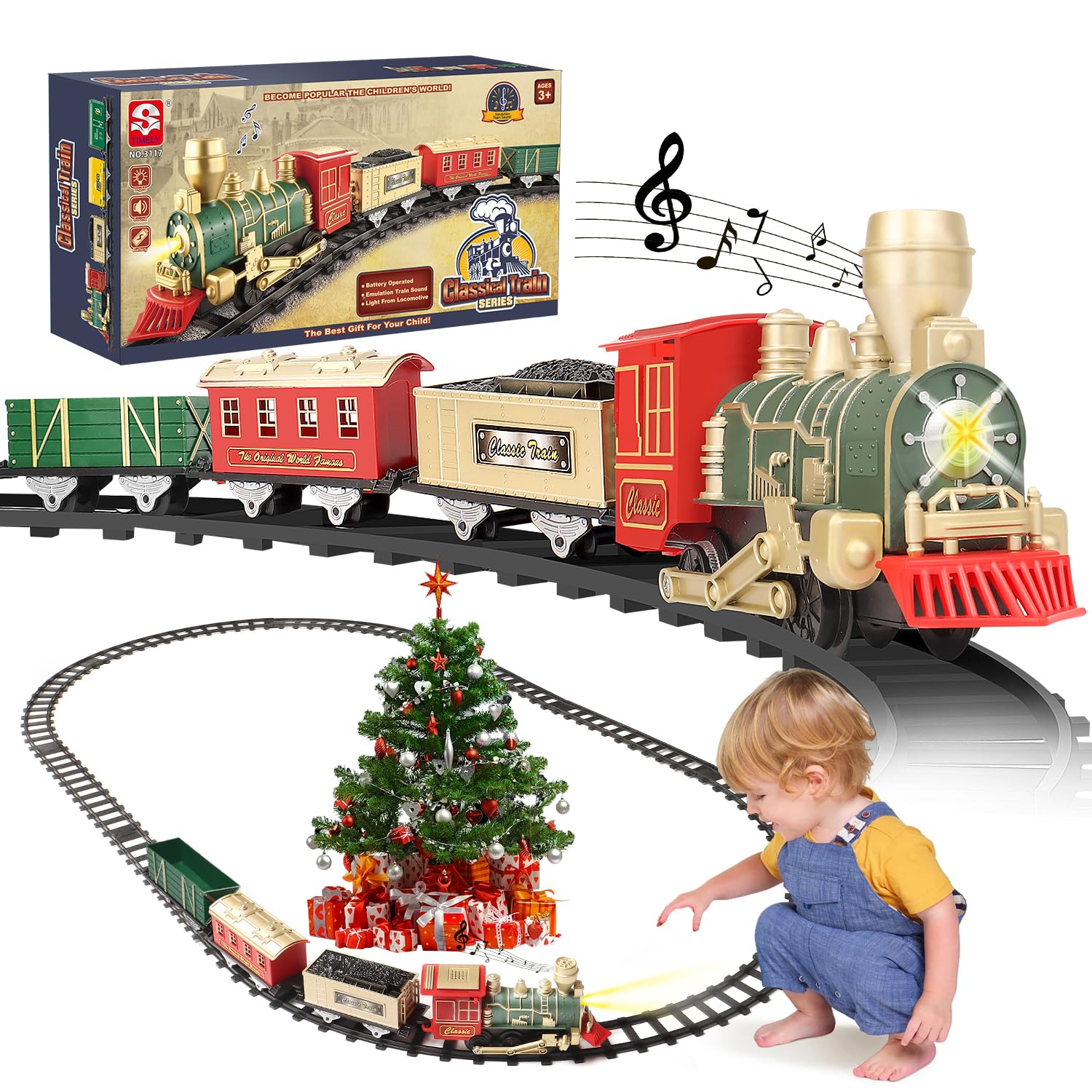 Buy XINGYING Train Set - Electric Train Toys, Toddler Train w/Light and ...