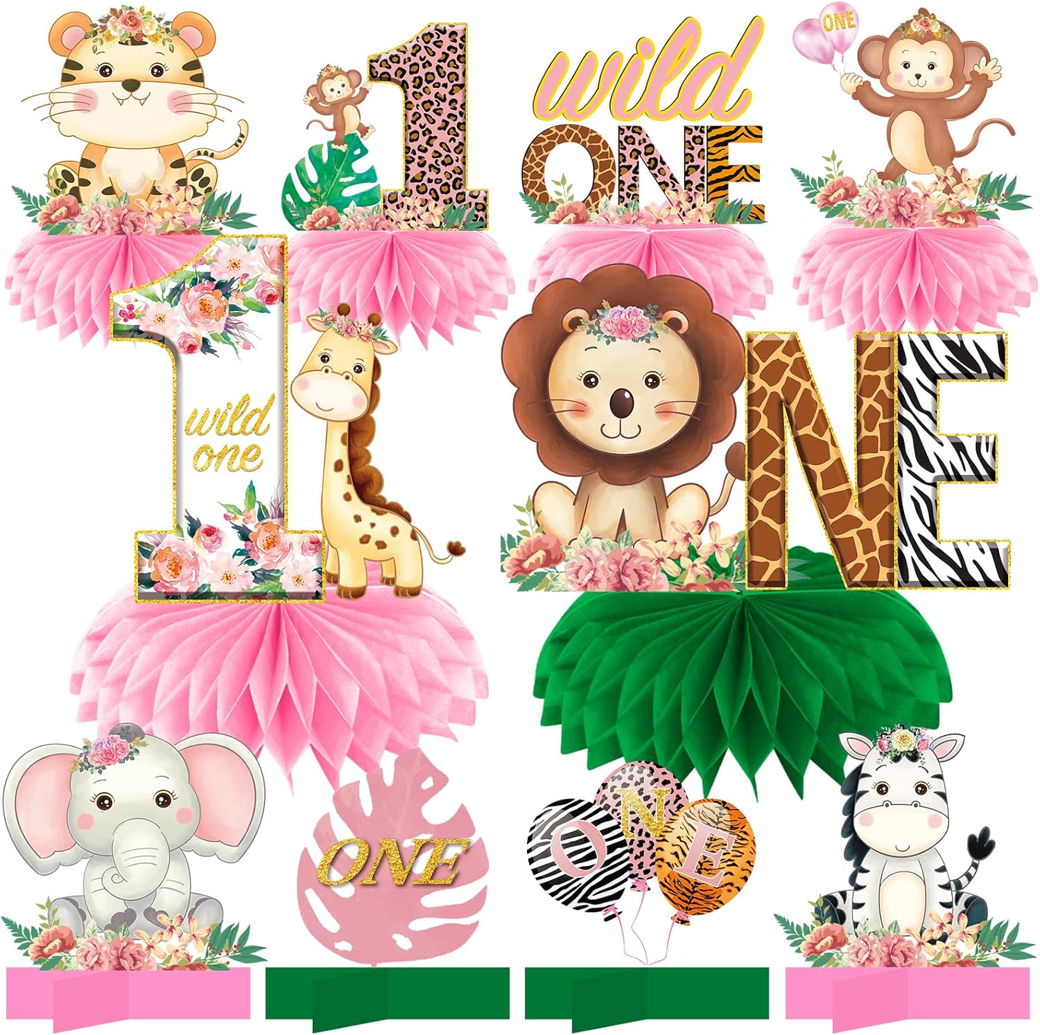 Amazon.com: Eiurteao Wild One Birthday Decorations Honeycomb ...
