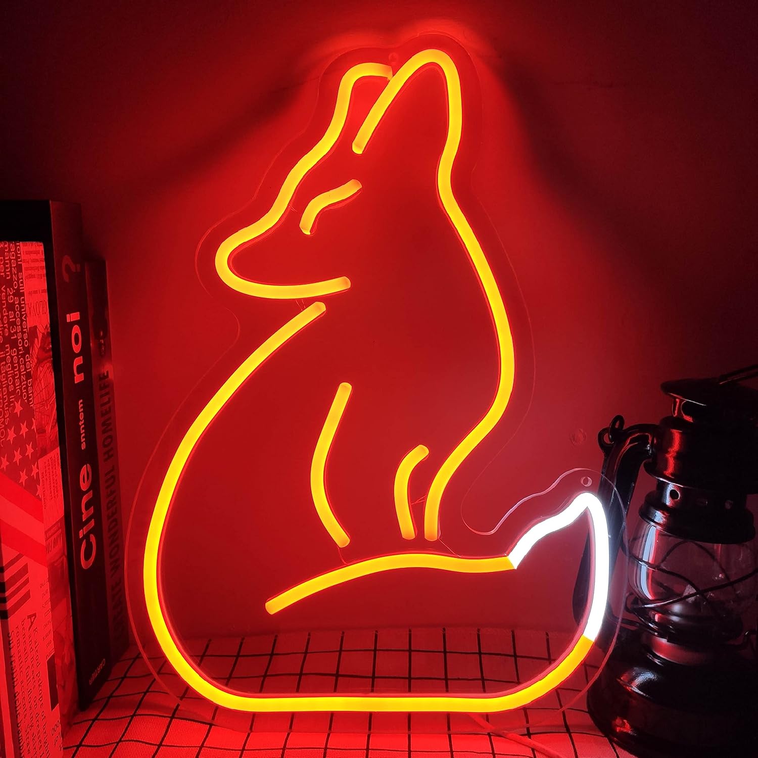 FUFIOR Fox Neon Sign for Wall Decor, Anime Neon Light Sign Japanese ...