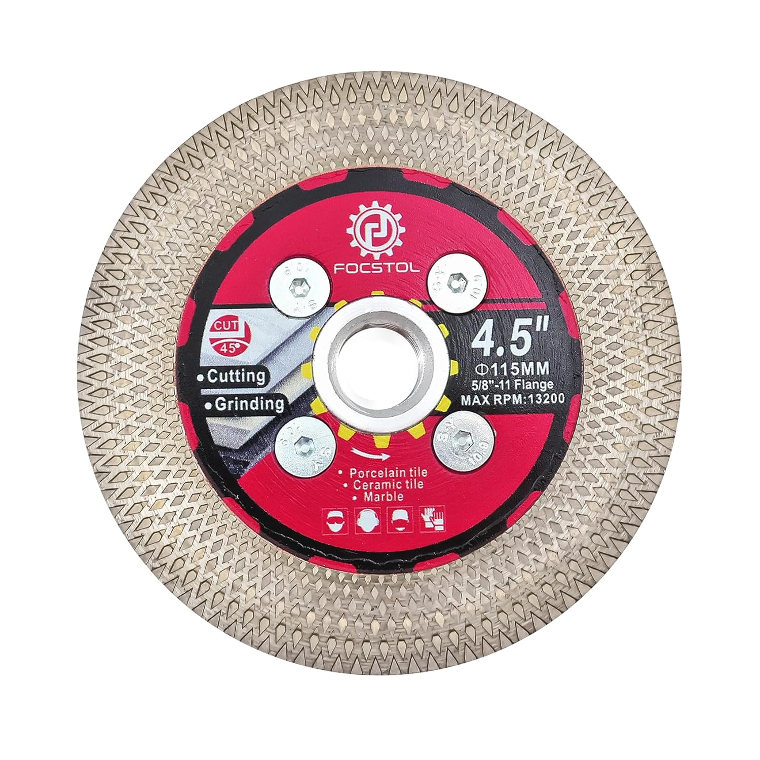 FOCSTOL Diamond Tile Saw Blade - 4.5''(115mm) Cutting & Grinding Disc ...
