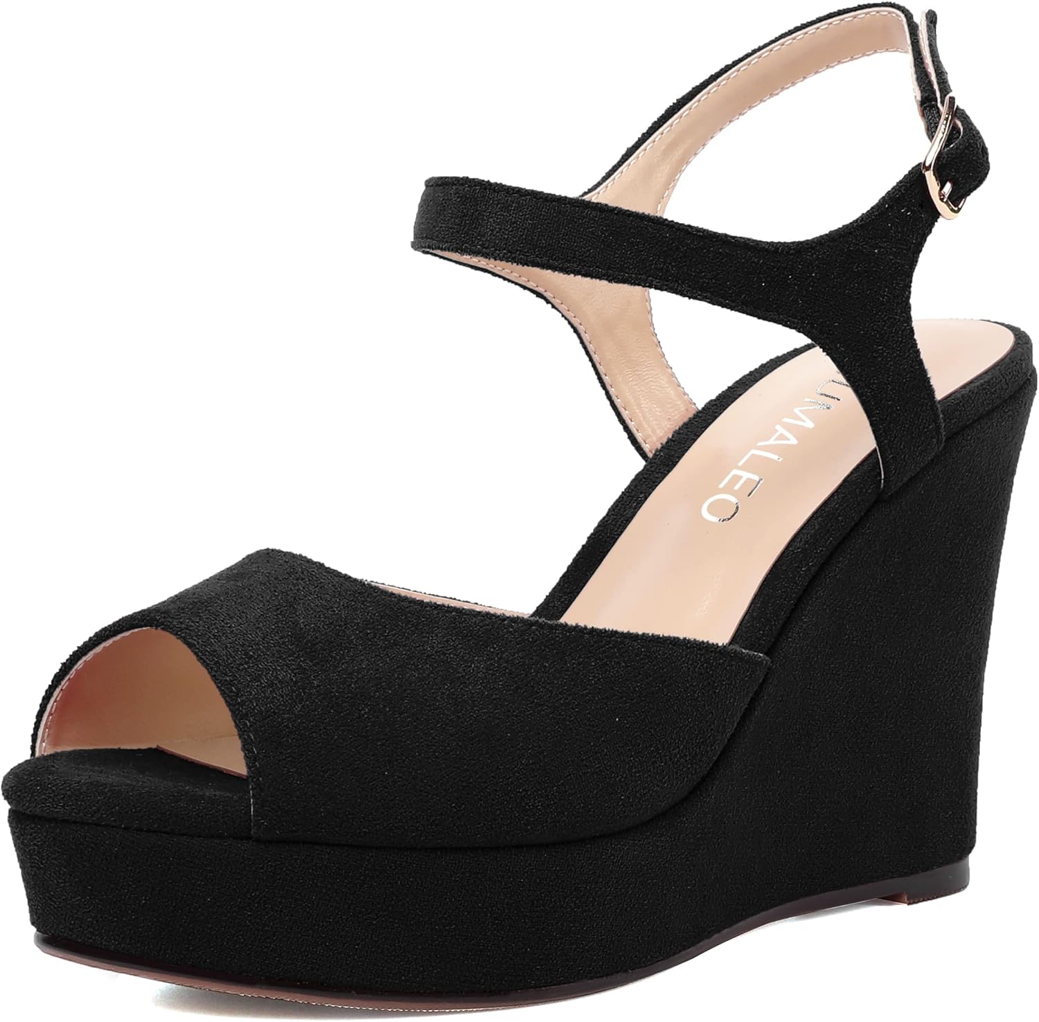 Amazon.com | NUMALEO Womens Dating Ankle Strap Dress Buckle Suede Peep ...