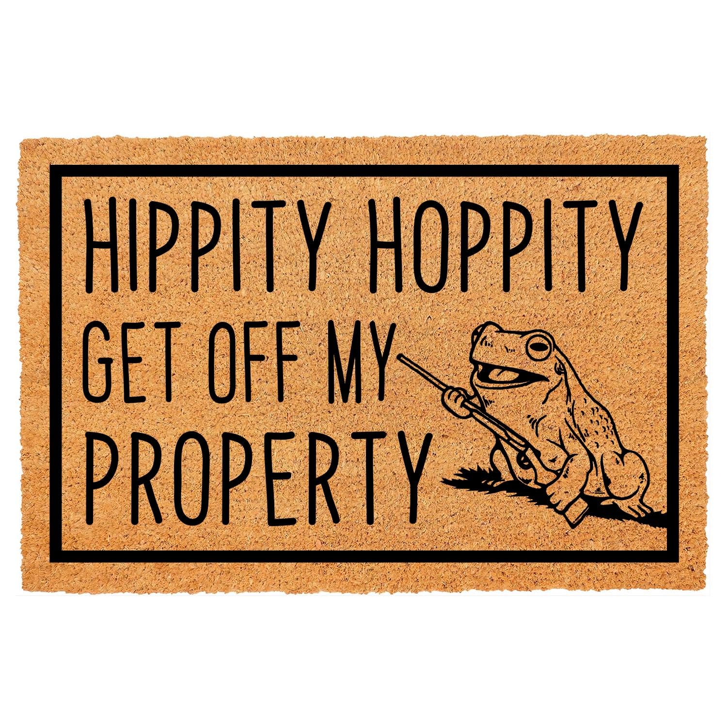 Amazon.com: Funny Coir Doormat Hippity Hoppity Get Off My Property ...