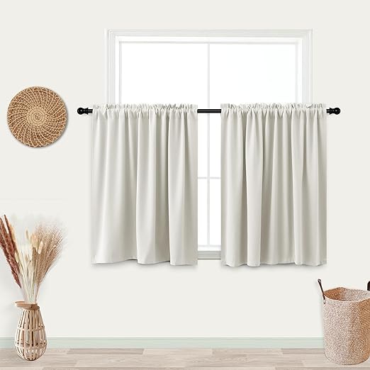 Amazon.com: Cafe Curtains 36 Inch Length for Kitchen,Farmhouse Semi ...