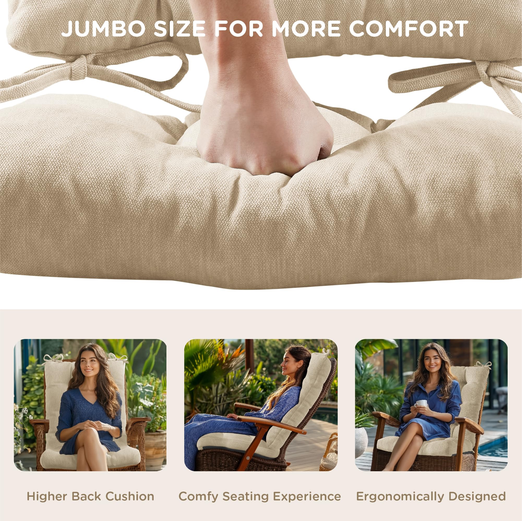 Snapklik.com : Rocking Chair Cushions Indoor, Extra Large Water ...
