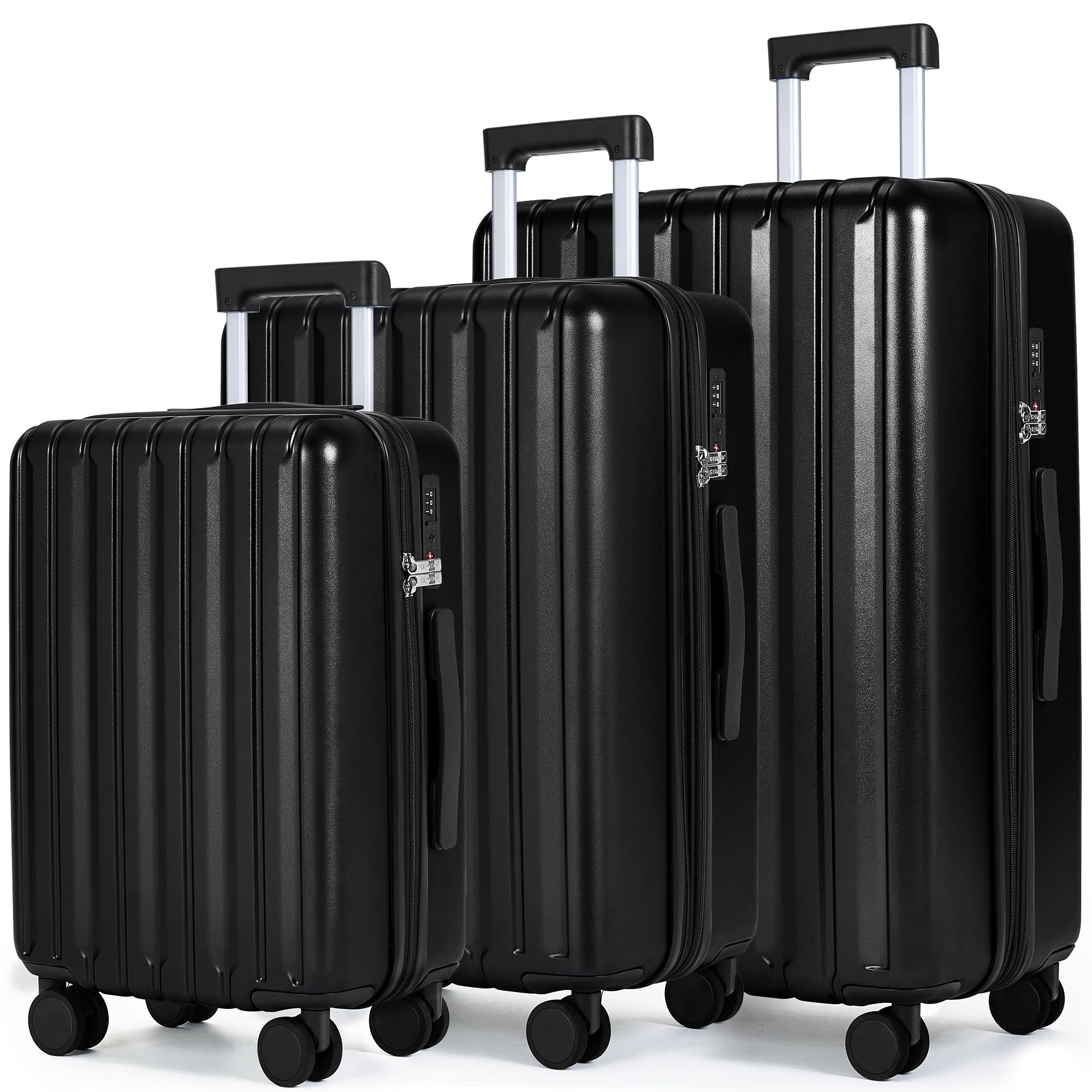 Amazon.com | SHOWKOO Luggage Sets 3 Piece 100% PC Ultra Tough Hardside ...