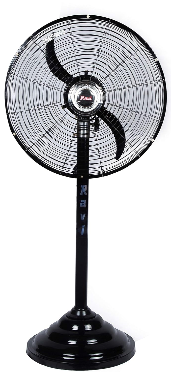 Buy Ravi Power Pedestal Hi-Speed Fan 450 mm (Glossy Black) Online at ...