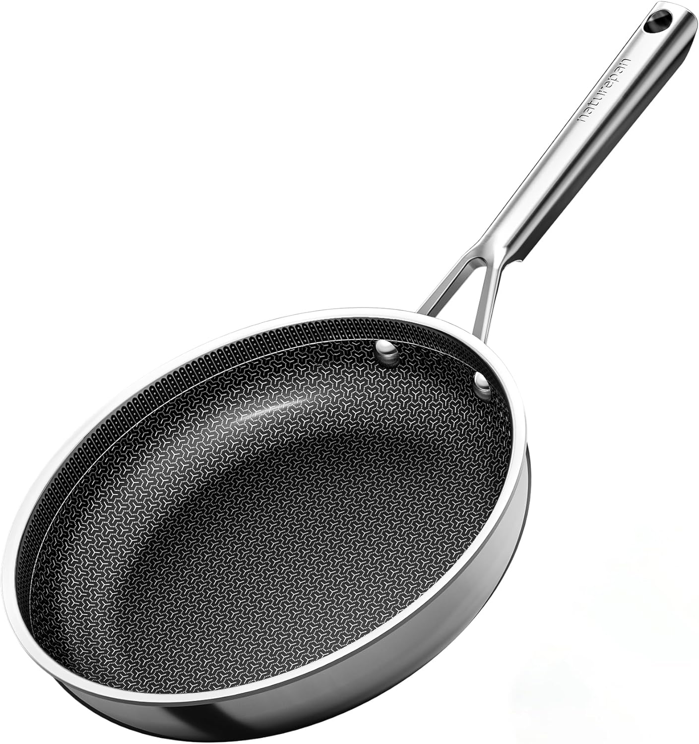 naturepan Hybrid Ceramic Frying Pan 24cm, 5-Ply Diamond-Titanium ...