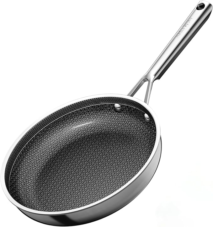 naturepan Hybrid Ceramic Frying Pan 24cm, 5-Ply Diamond-Titanium ...