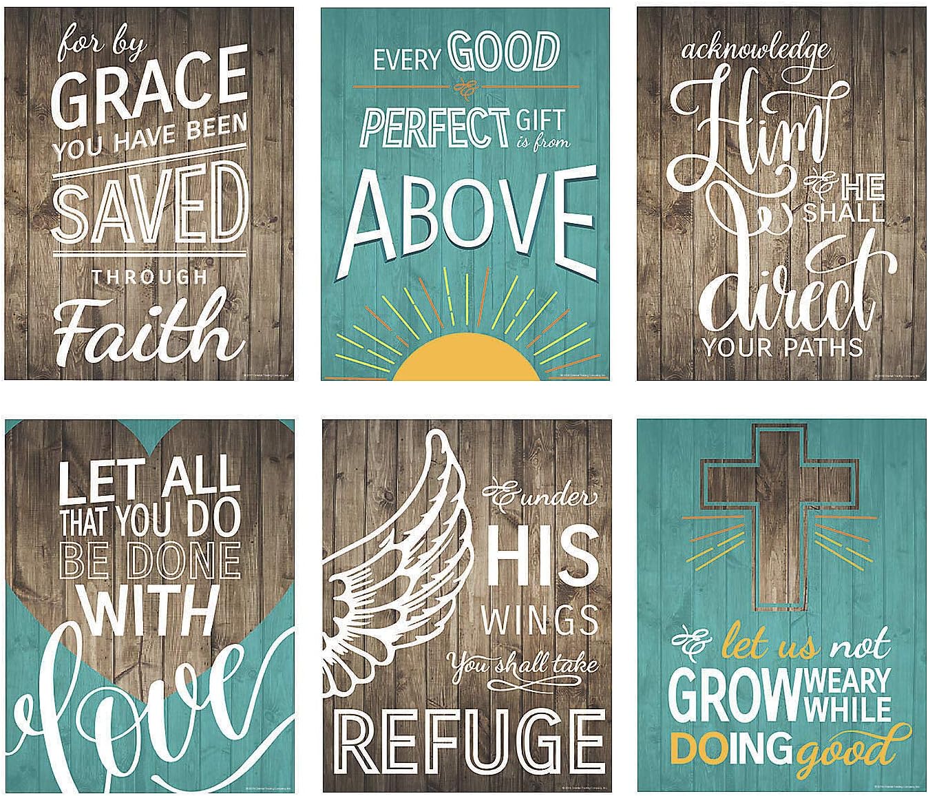 Amazon.com: Fun Express Faith Classroom Rules Poster Set - 6 Pieces ...