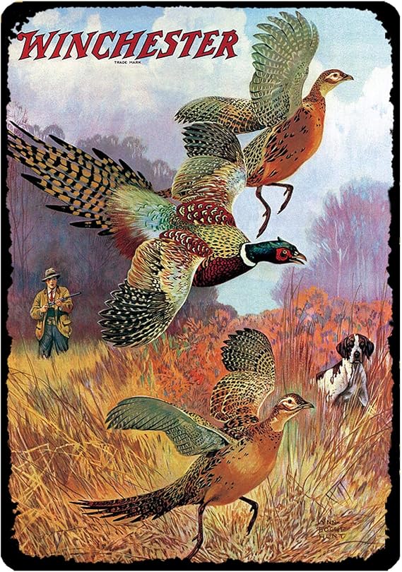 Amazon.com: annekilly Vintage Metal Tin Sign Pheasants on The Rise ...