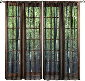 Amazon.com: Natural Scenery Bamboo Forest Curtains Rural Natural ...