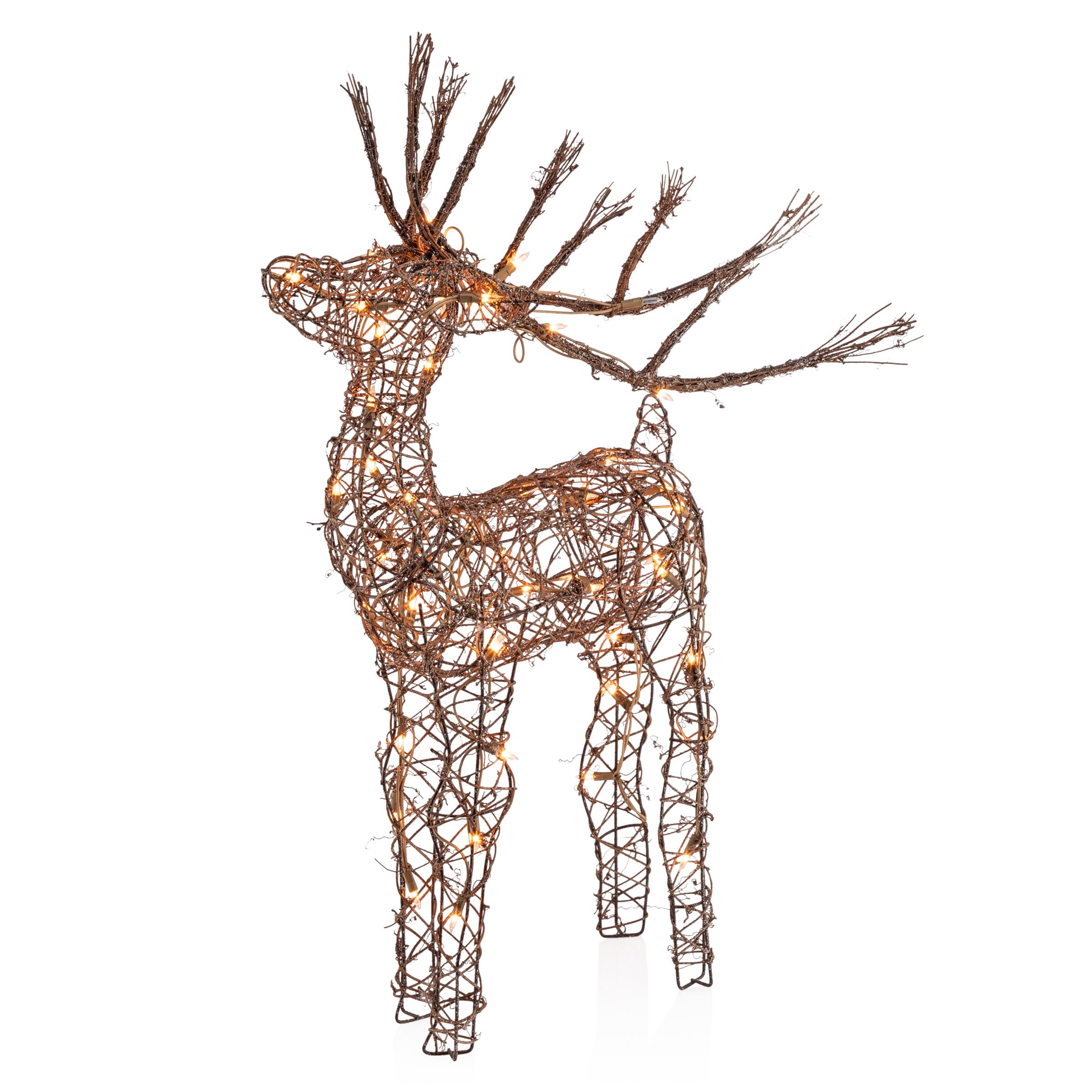Snapklik.com : Alpine Corporation 35H Outdoor Rattan Holiday Reindeer ...
