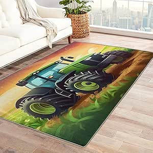 Amazon.com: Generic Tractor Rug for Boys Room - 3x4 Rug - Tractor Rug ...