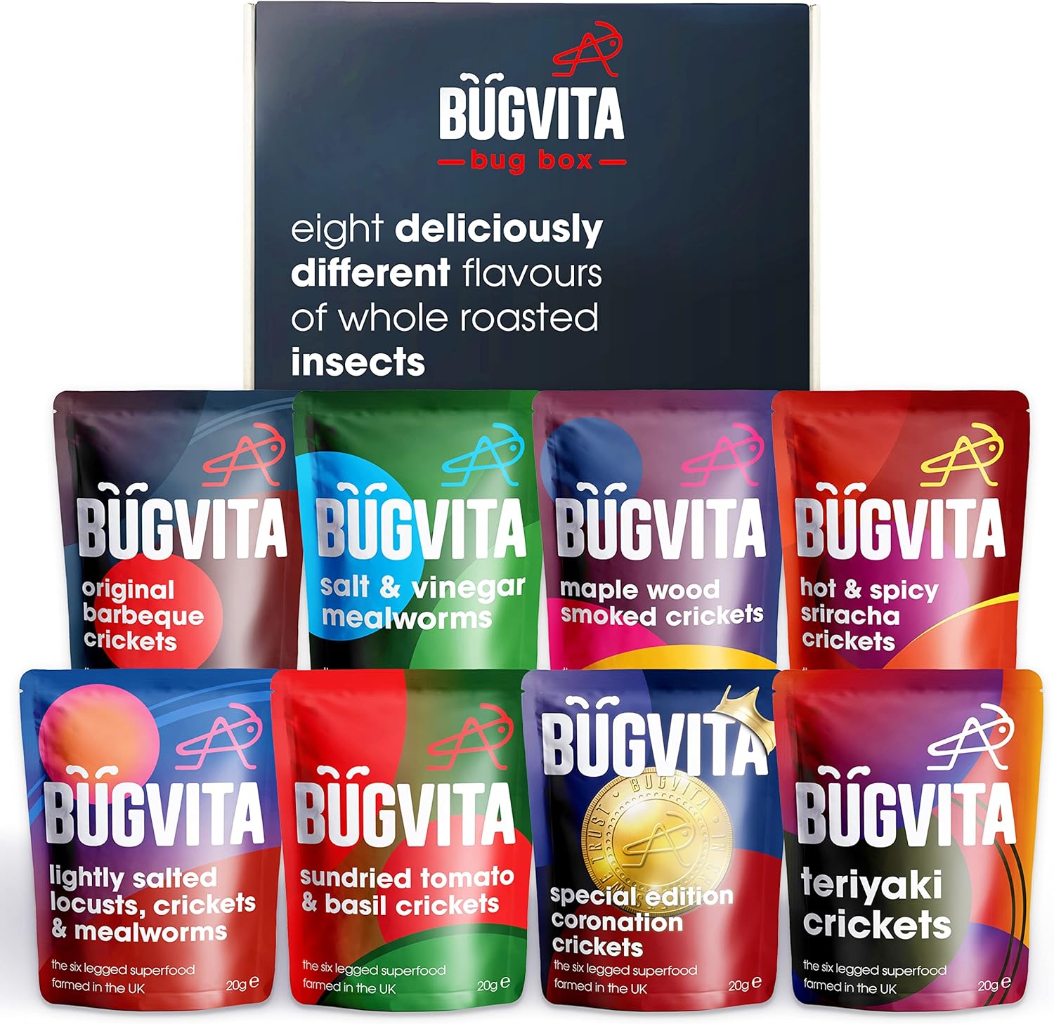 Bugvita Bug Box | 9 Flavours Multipack Gift Box | Farmed in the UK ...
