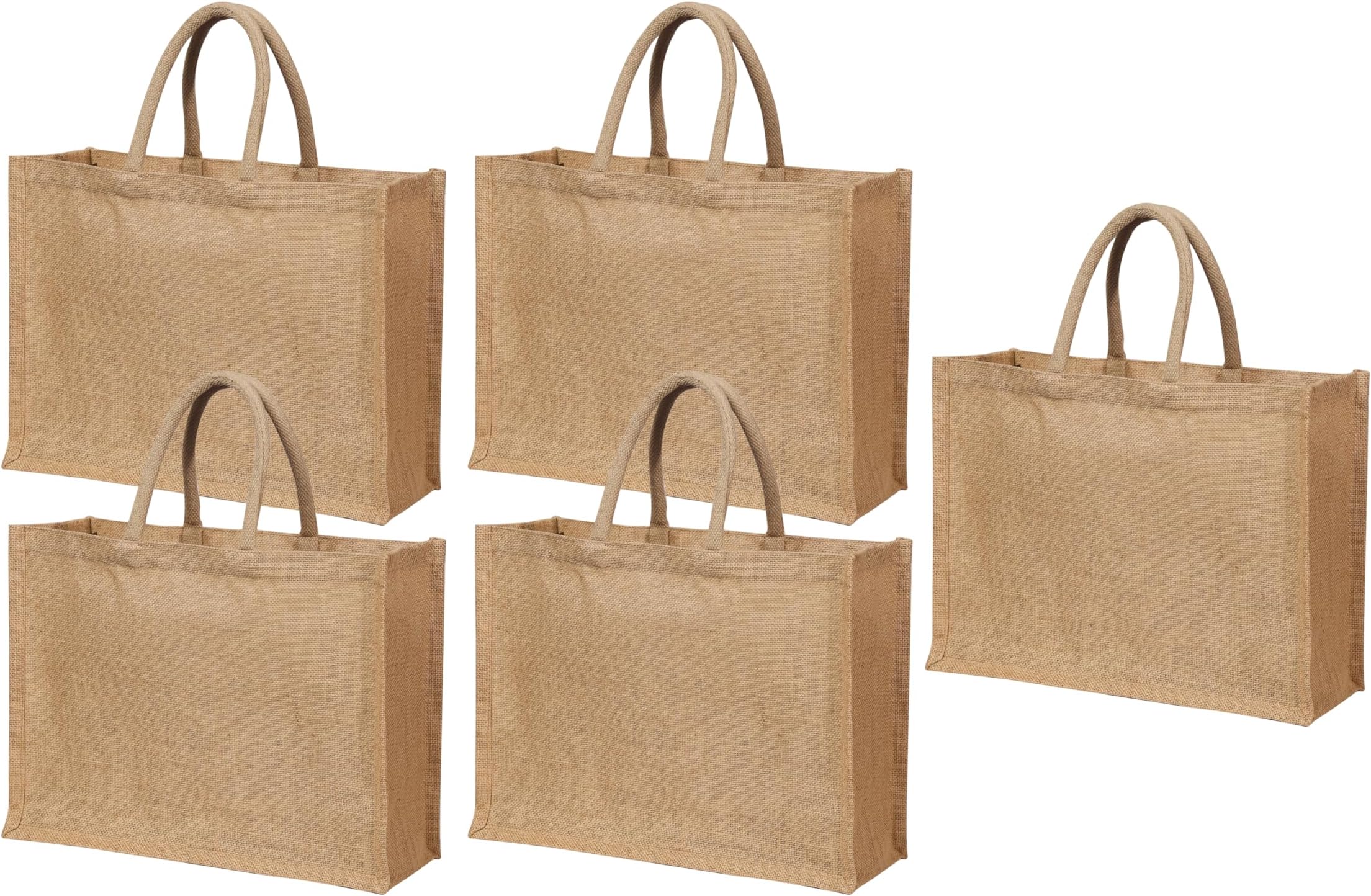 Amazon.com - LyyGuanYoo 6 Pack Jute Tote Bag Reusable, Burlap Beach ...