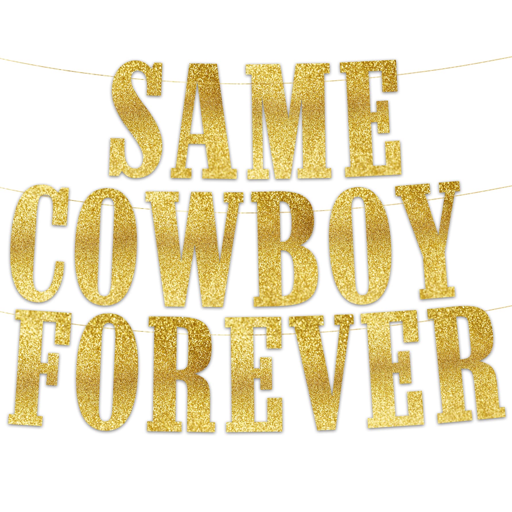 Amazon.com: Same Cowboy Forever Bachelorette Party Glitter Banner ...
