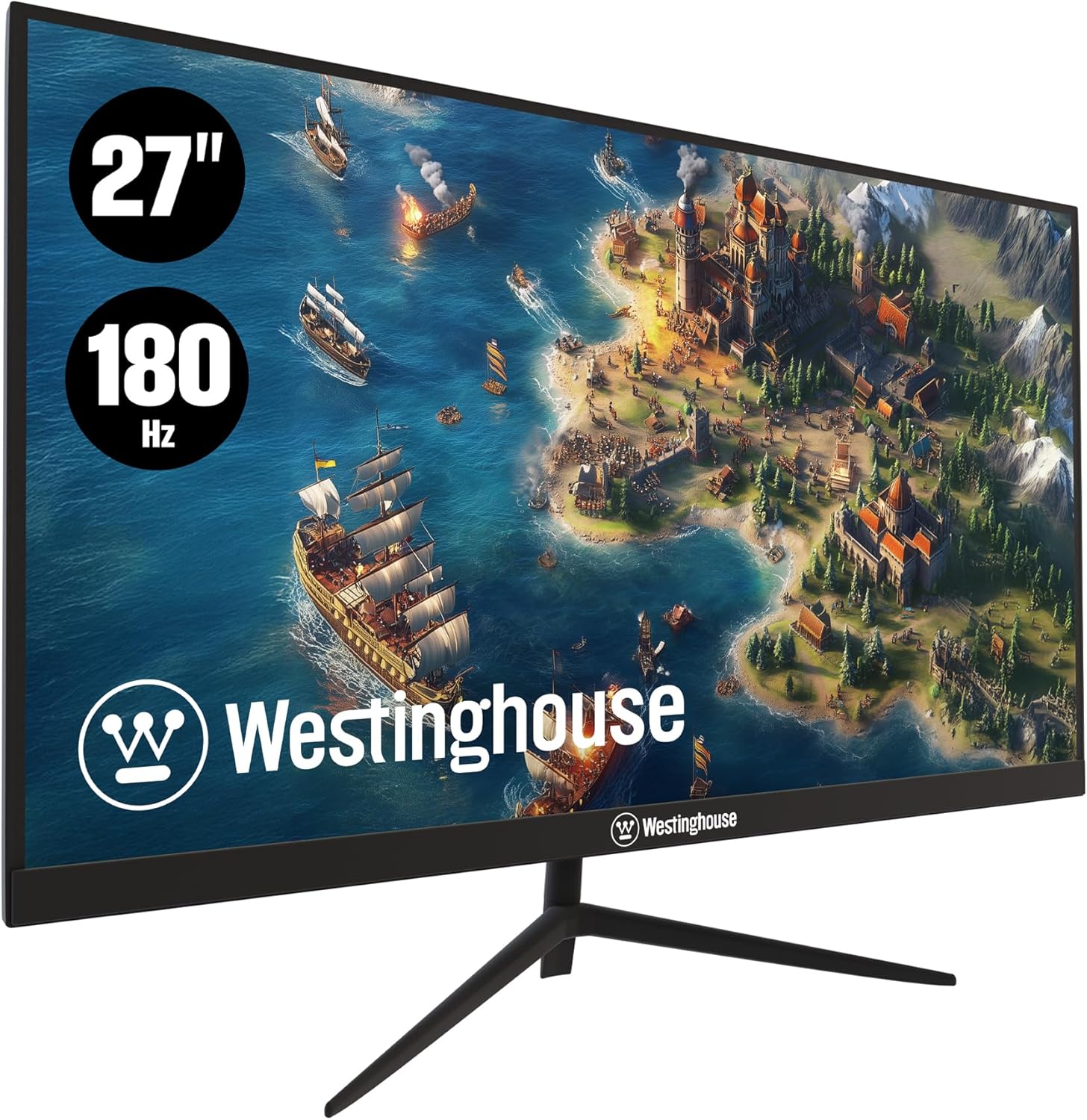 Amazon.com: Westinghouse 27 Inch Flat Gaming Monitor, 180Hz, 1ms, AMD ...