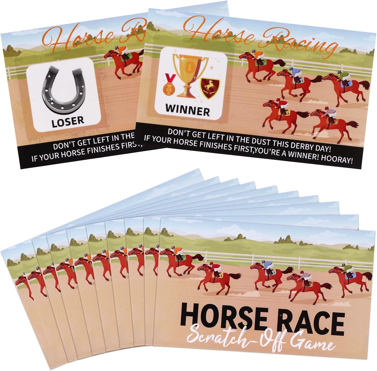 Amazon.com: Shknldzsm 46 Pcs Kentucky Horse Derby Party Scratch Off ...