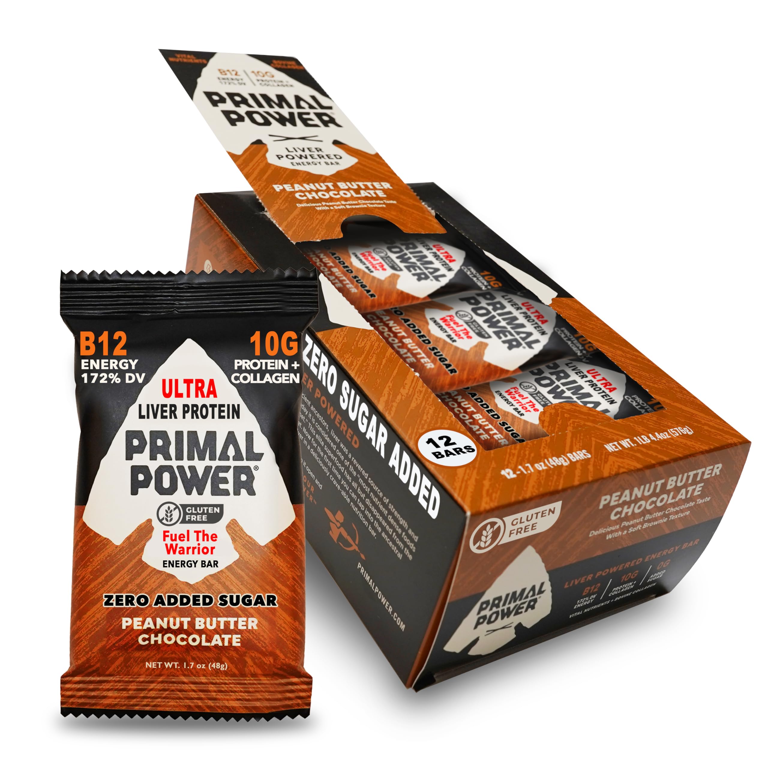 Amazon.com : Primal Power Liver Powered Nutrition Bars - B12 Energy Boost, 10g Protein, Vitamins ...