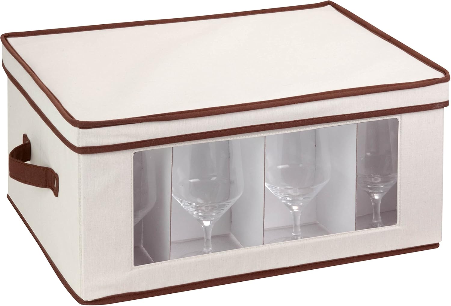 Honey-Can-Do SFT-02067 Natural Canvas Soft Storage Box, Large Window ...
