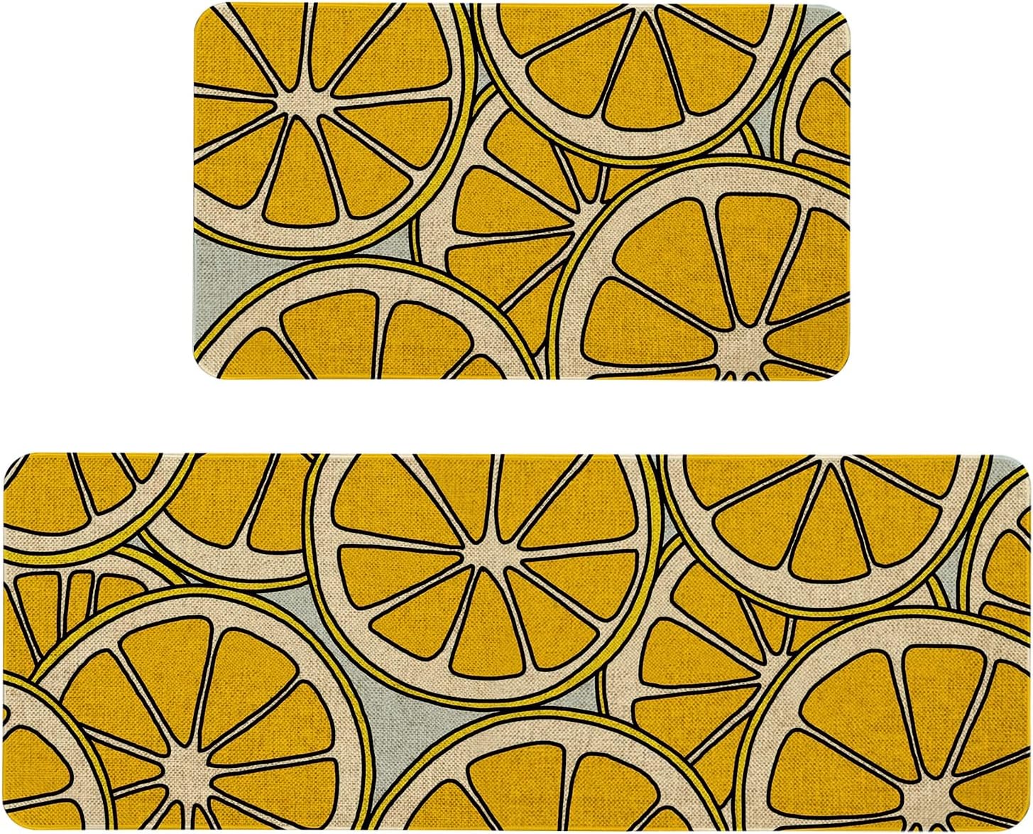 Amazon.com: Serwrsw Bright Yellow Lemon Kitchen Mats 2 Piece for Floor ...