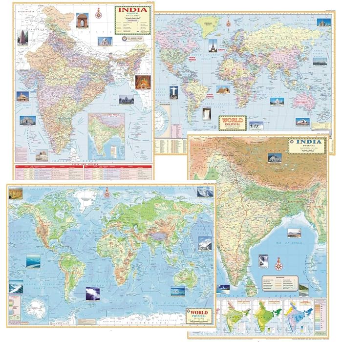 Buy Teachingnest TN's Map Combo 4 : India Political Map 70x100 cm ...