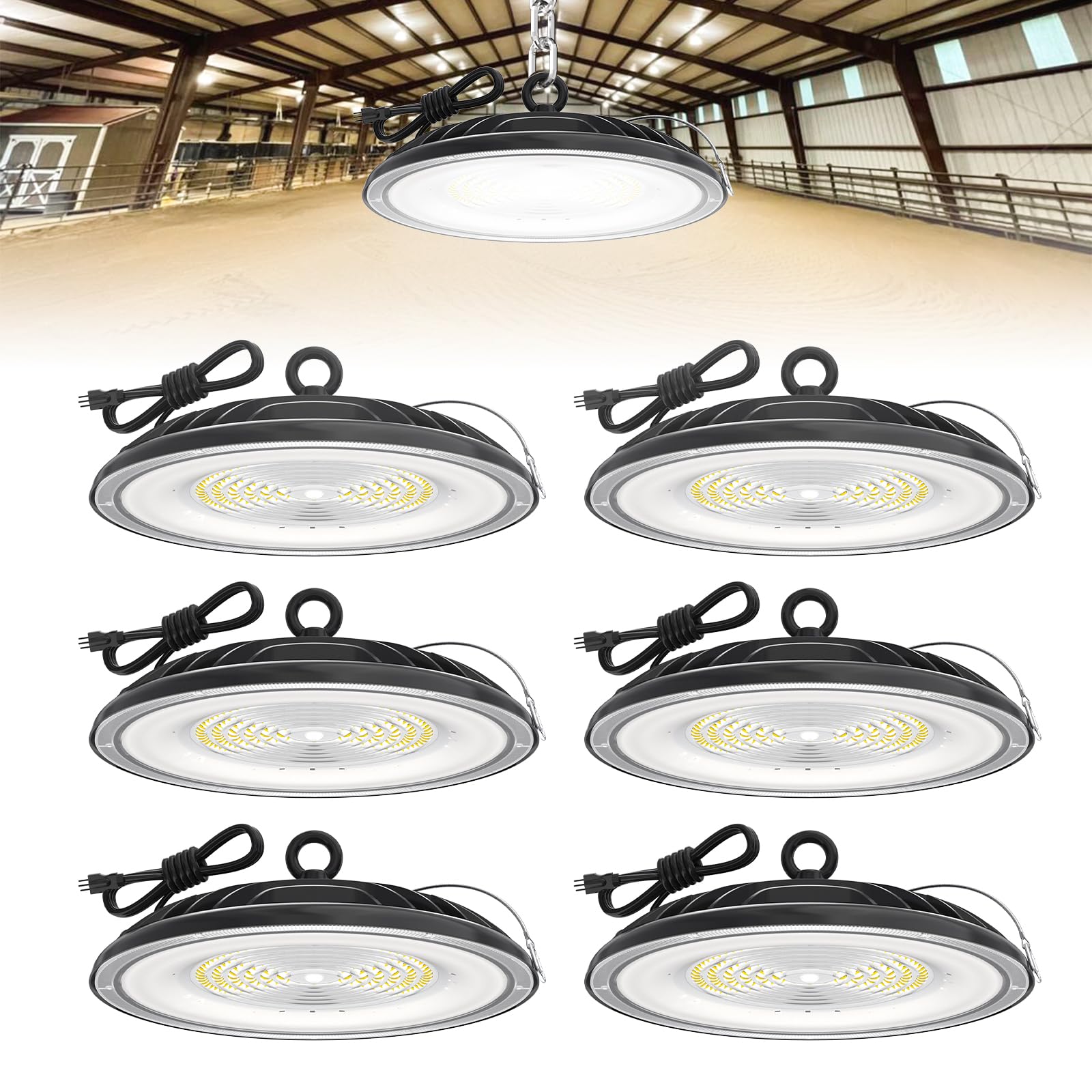 Snapklik.com : HYPERLITE LED High Bay Light: 250W 6-Pack UFO Light For ...