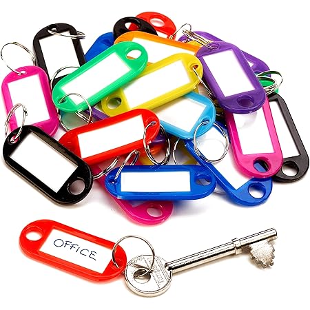 Harlington Group Pack of 25 Key Tags with Split Ring Mixed Colours ...