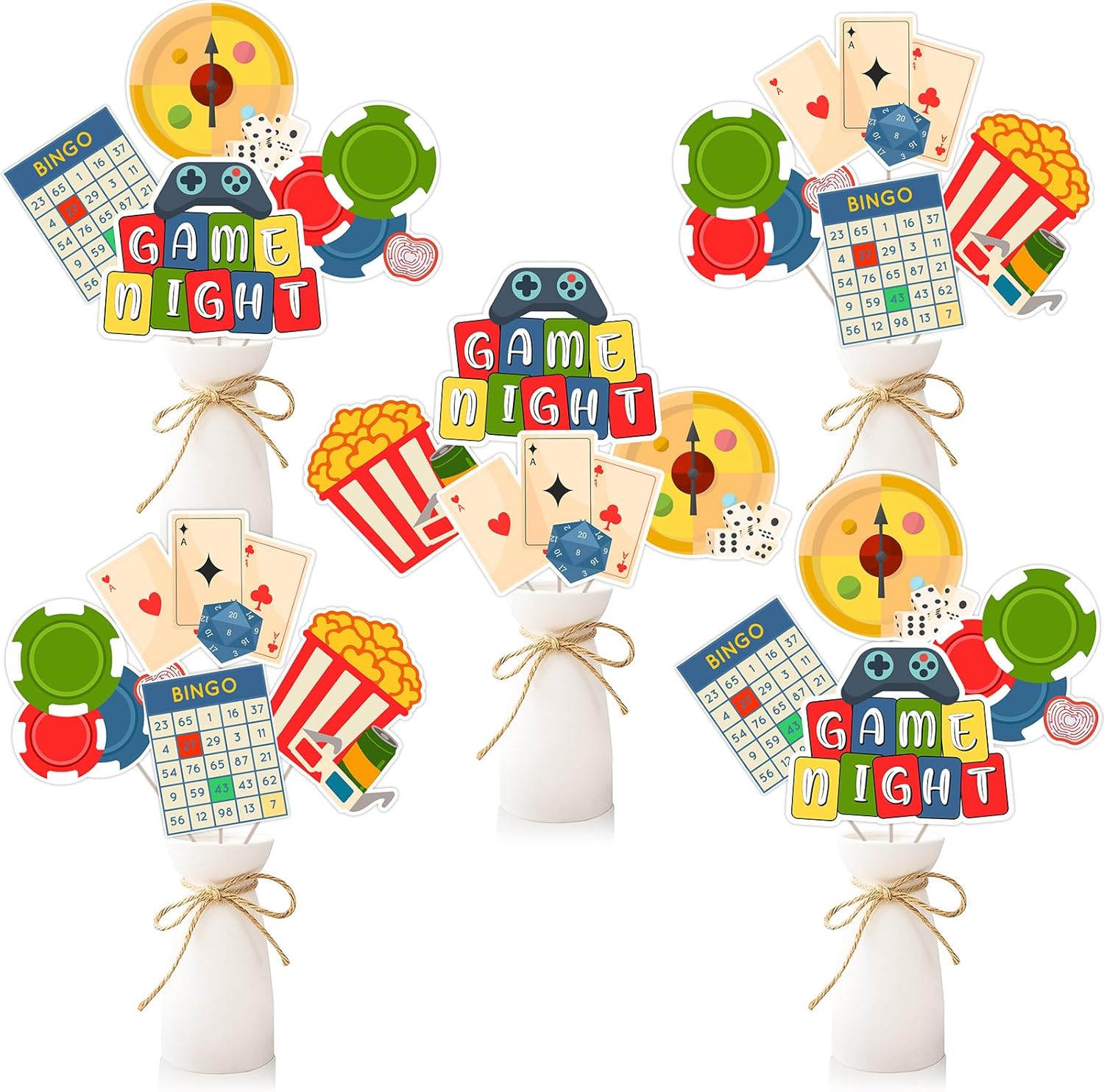 Amazon.com: SHADOAMP Game Night Decorations, 24 Piece Game Night Party ...