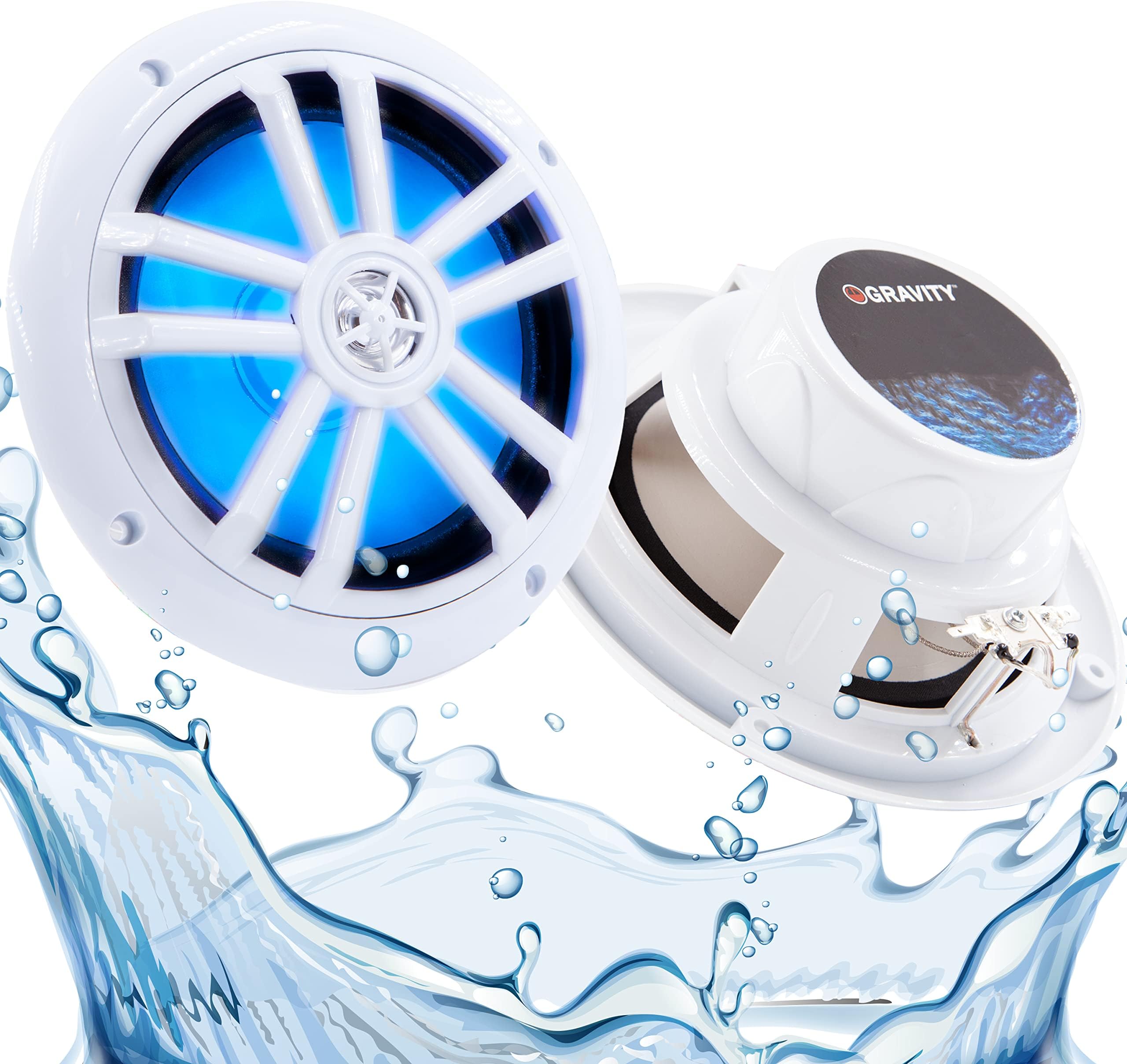 Amazon.com: Gravity Marine Speakers - 6.5 Inch 2 Way Waterproof and ...
