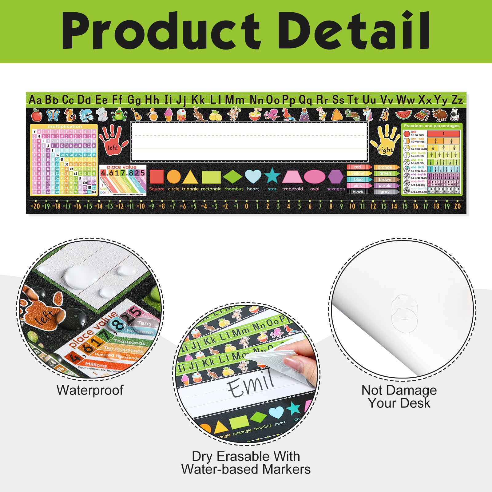 Snapklik.com : Tenceur 36 Pcs Desk Name Plates For Classroom Student ...