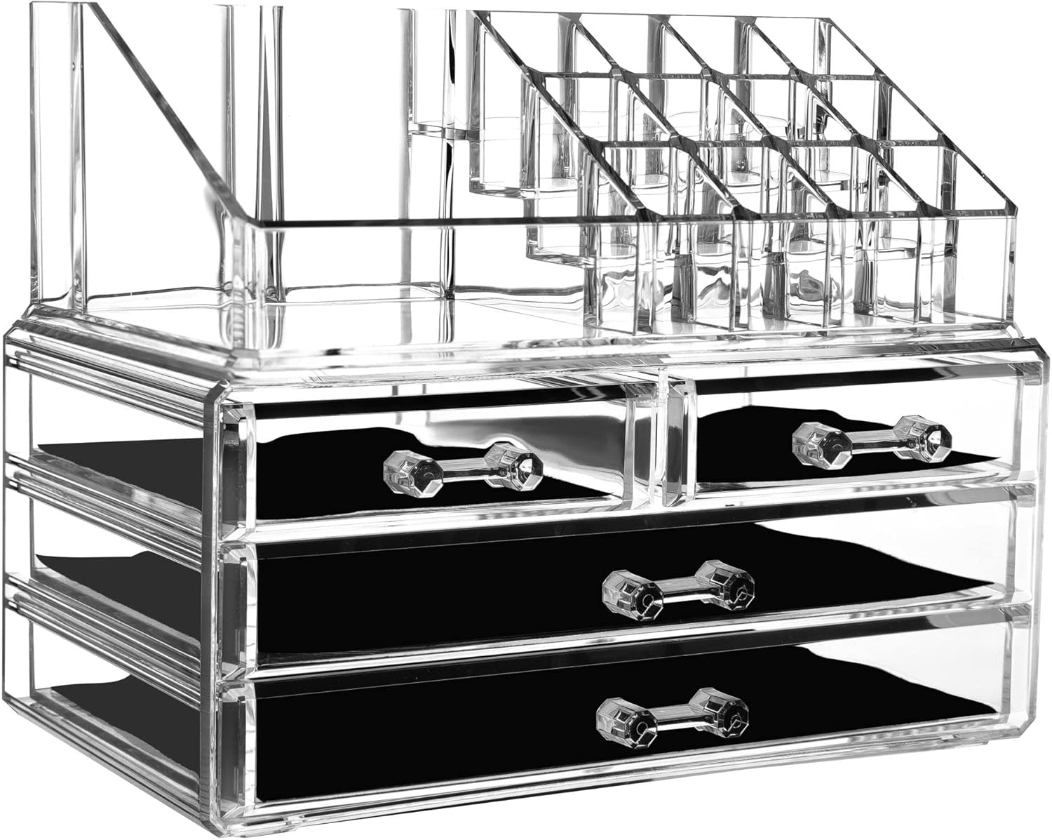 Amazon.com: Ternbay Transparent Storage Makeup Rack with Drawer ...
