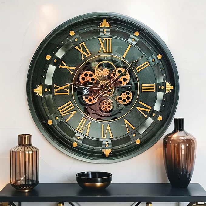 Amazon.com: ImprovingLife The Gears Clock 26'' inch Wall Clock with ...