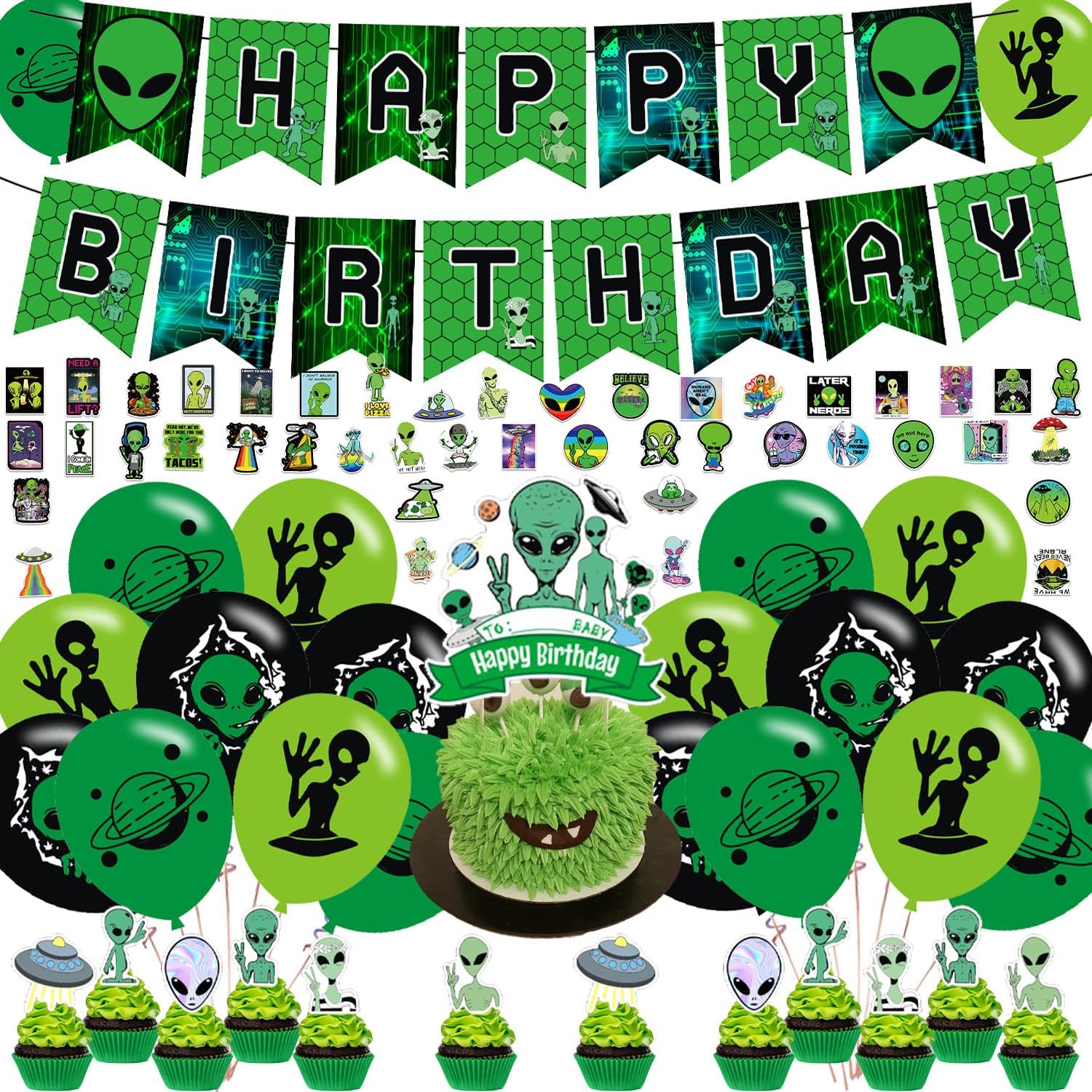Amazon.com: Alien Party Decorations, Birthday Party Supplies from Alien ...