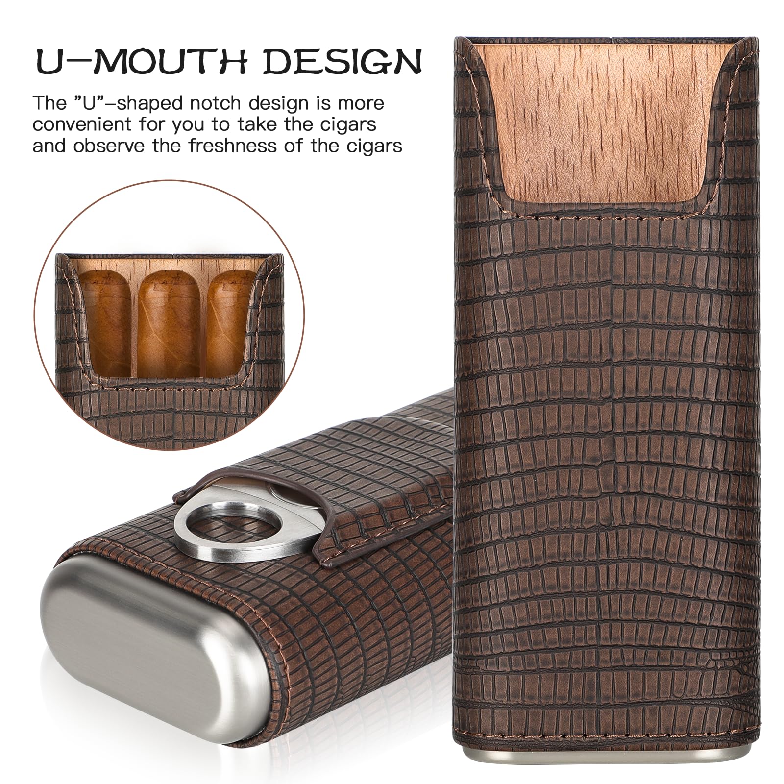 Snapklik.com : COOL KNIGHT Travel Cigar Humidor Cigar Case Leather ...