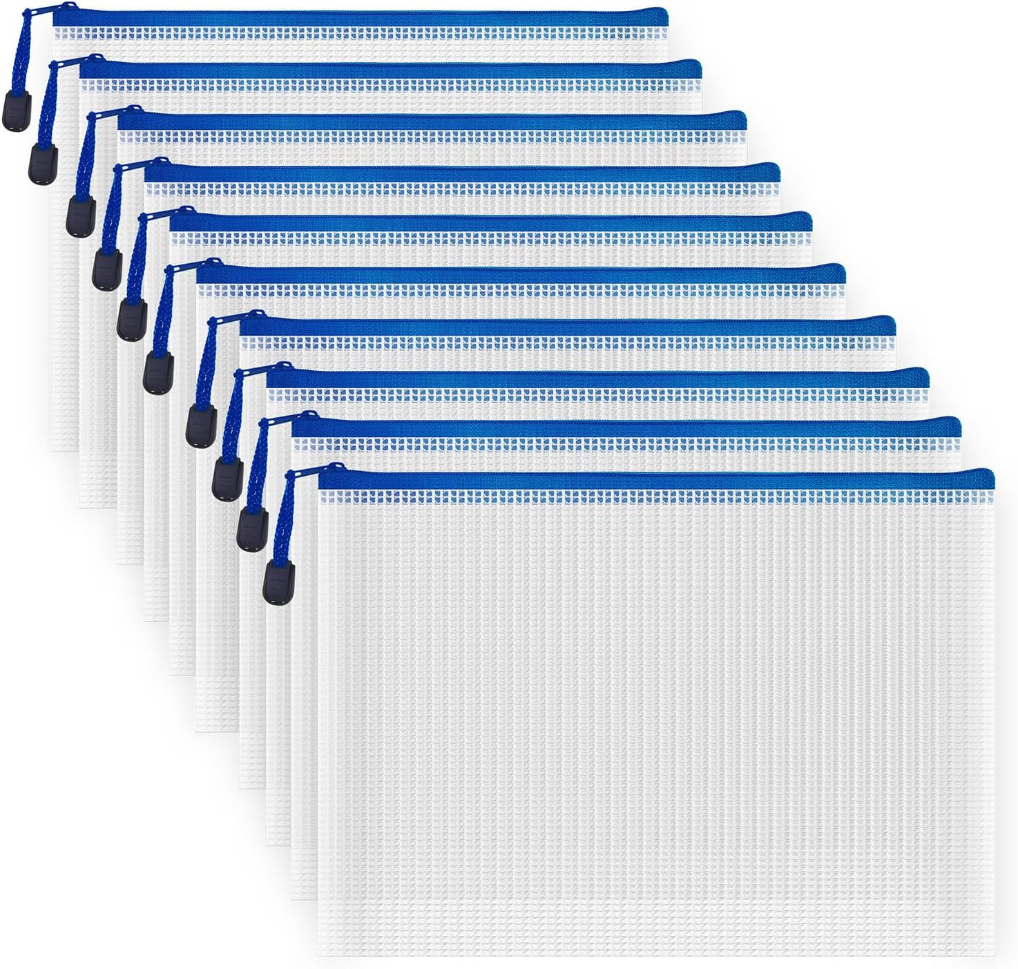 Amazon.com : AUSTARK 10 Pcs Zipper File Bags, Waterproof Plastic Mesh ...