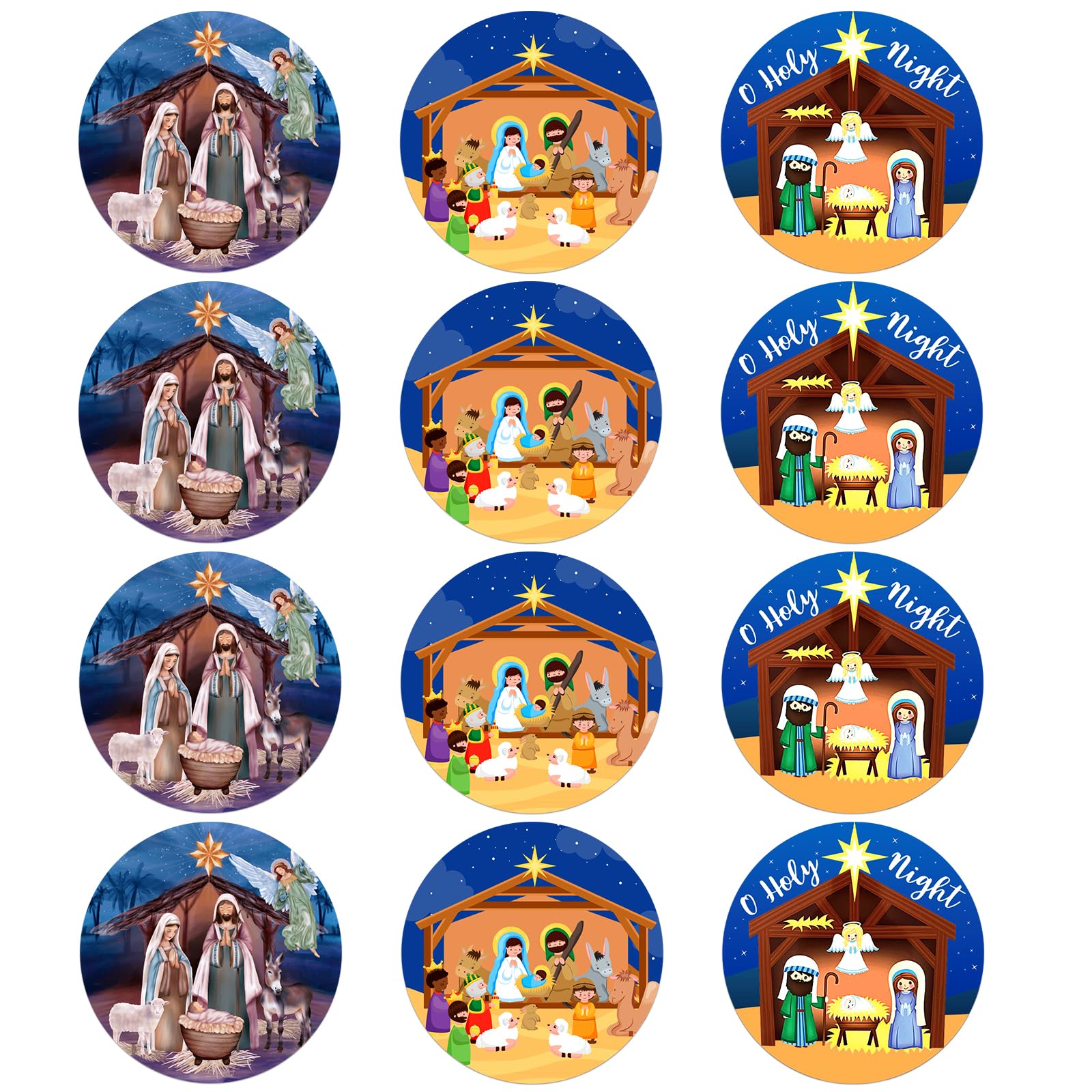 Amazon.com : WaaHome 36pcs Happy Birthday Jesus Nativity Stickers for ...