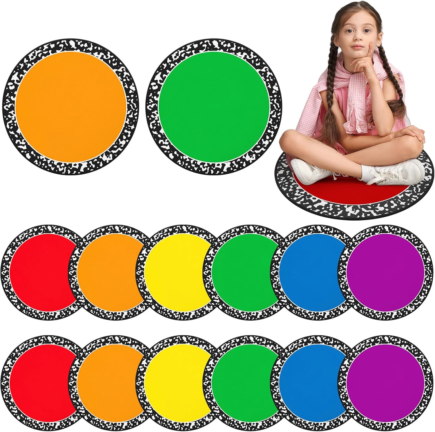 Amazon.com: Klyyo Clyro 12 Pcs Rainbow Classroom Decor Carpet Seats for ...