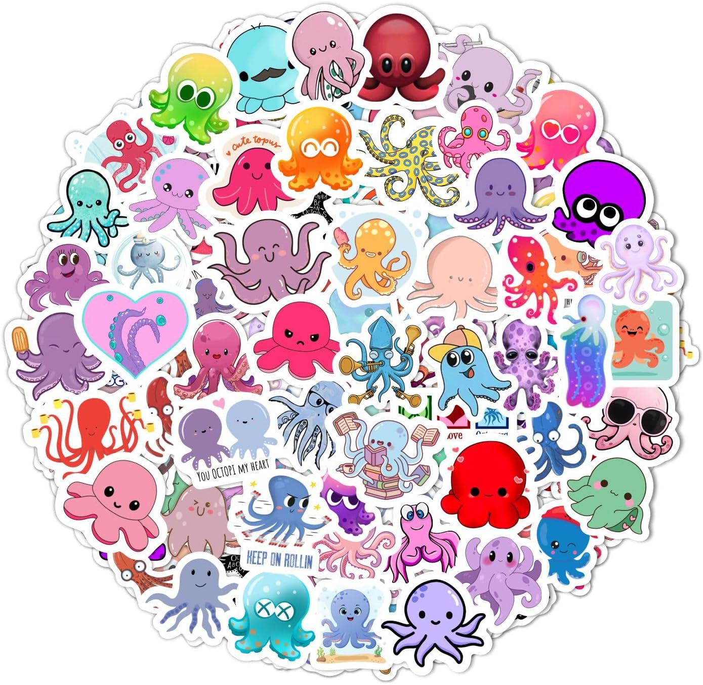 Amazon.com: BulbaCraft Octopus Stickers for Water Bottle and Laptop ...