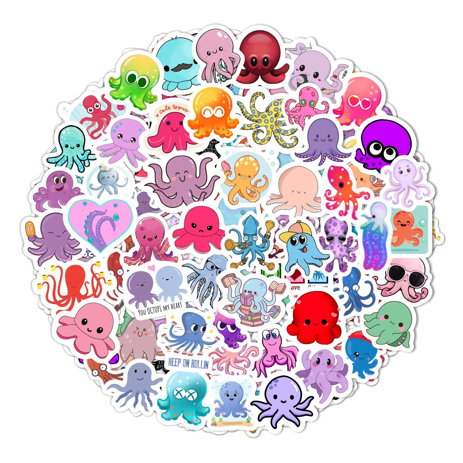 Amazon.com: Octopus Stickers for Water Bottle and Laptop - Marine Life ...