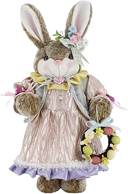 Amazon.com: Wesiti 2 Pack Rattan Bunny Decoration, Easter Natural ...