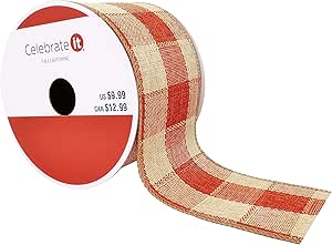 Amazon.com: 2.5”; x 20ft. Wired Checker Ribbon by Celebrate It ...