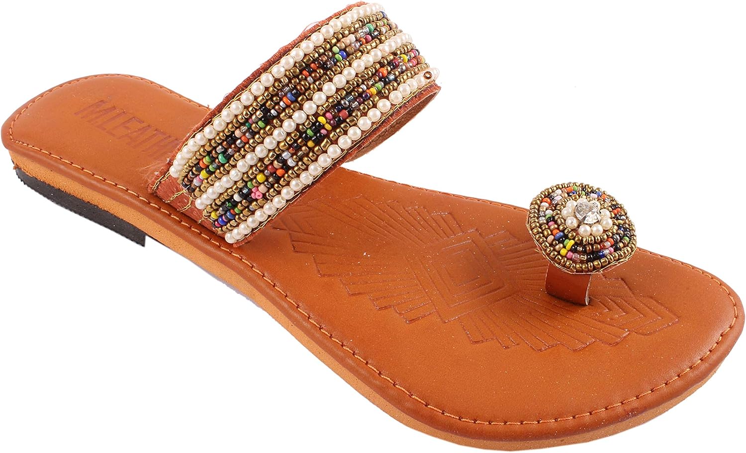 Amazon.com: Women Girls Rajasthani Handmade Beeds Work Stylish Tan ...